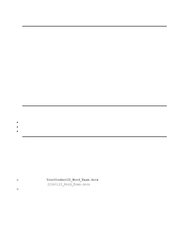 Microsoft Word Proficiency Examination | PDF | Microsoft Word | Page Layout