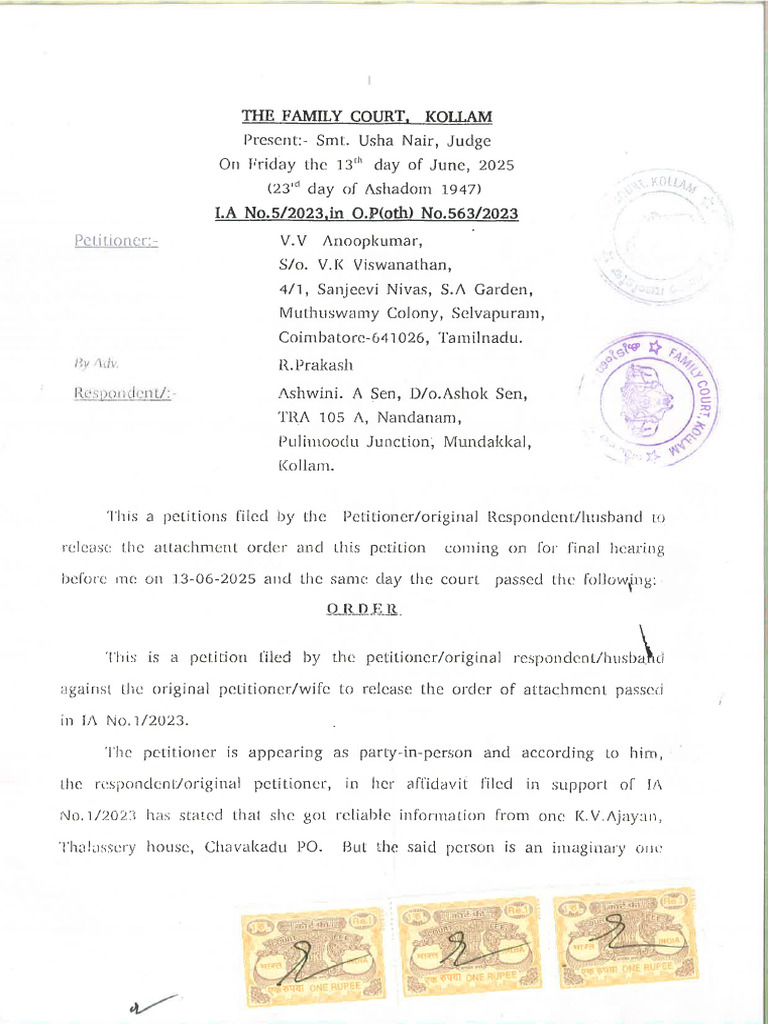 Family Court Order 13062025 | PDF