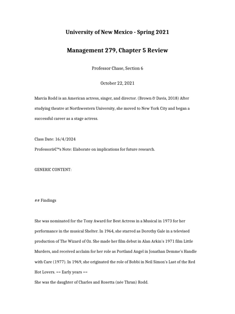 Management 279 Chapter 5 Review | PDF