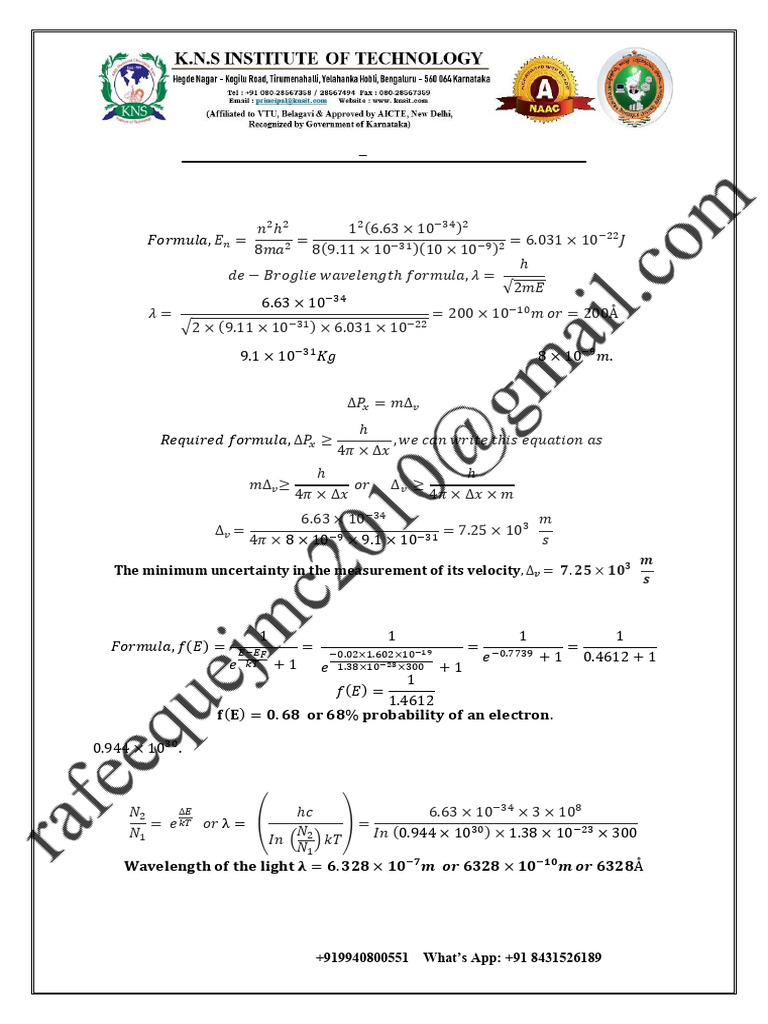 A7-Solved Numericals - Jan 2025 - Eee (2) - Watermark | PDF | Capacitor | Fiber Optic Communication