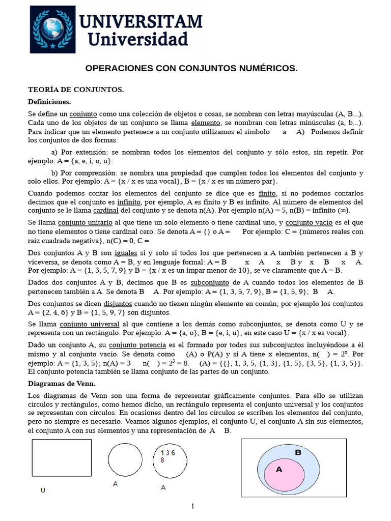 Lectura I Operaciones Con Conjuntos Numéricos | PDF | División ...