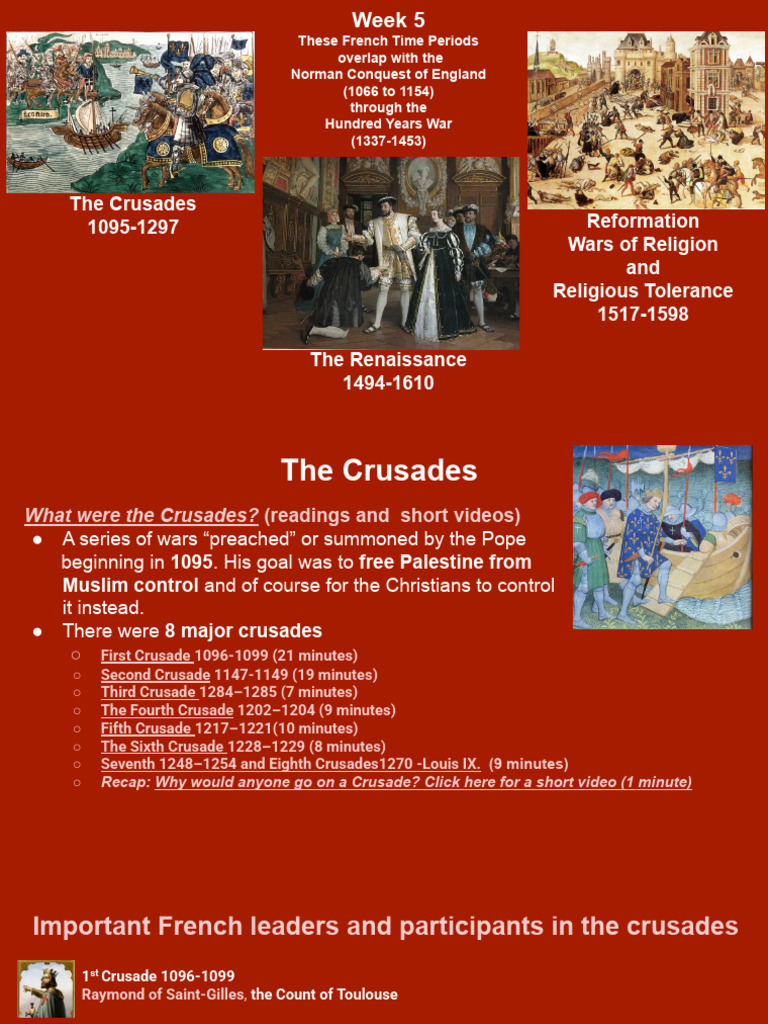 Week 5 Slides - The Crusades, The Renaissance, and The Bloody Path To ...