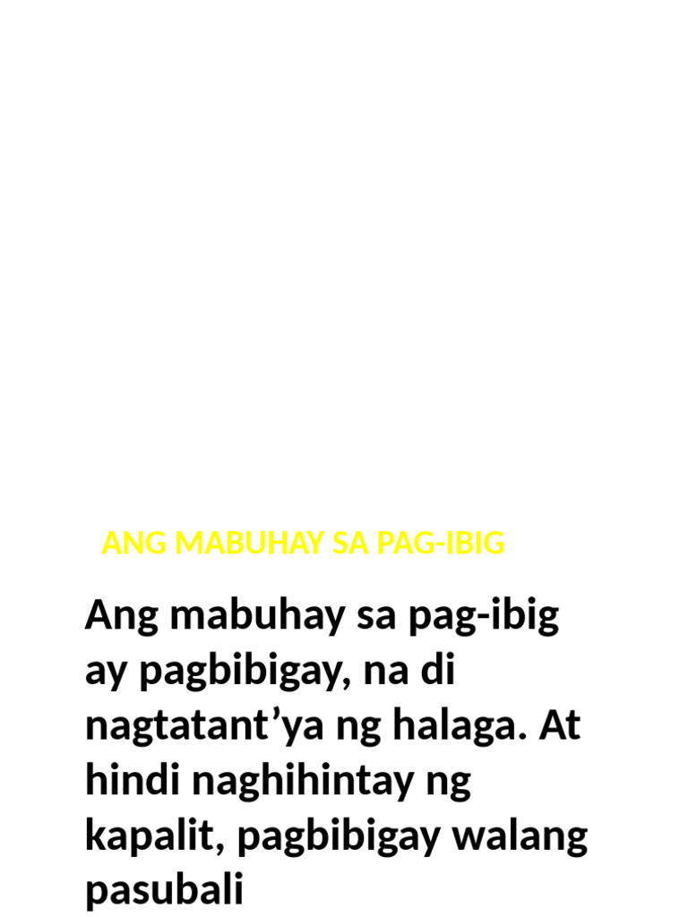 Ang Mabuhay Sa Pag-Ibig | PDF