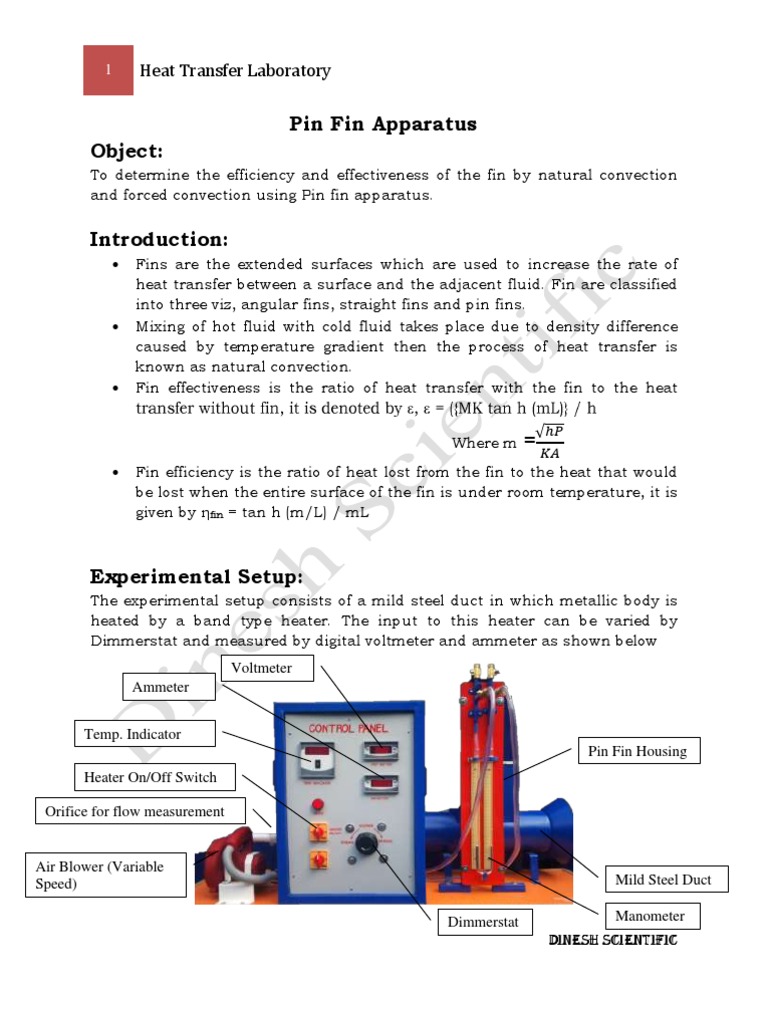 Pin Fin Apparatus | PDF | Heat Transfer | Convection