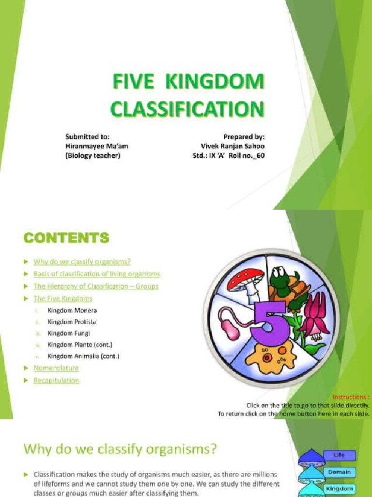 Five Kingdom Classification | PDF