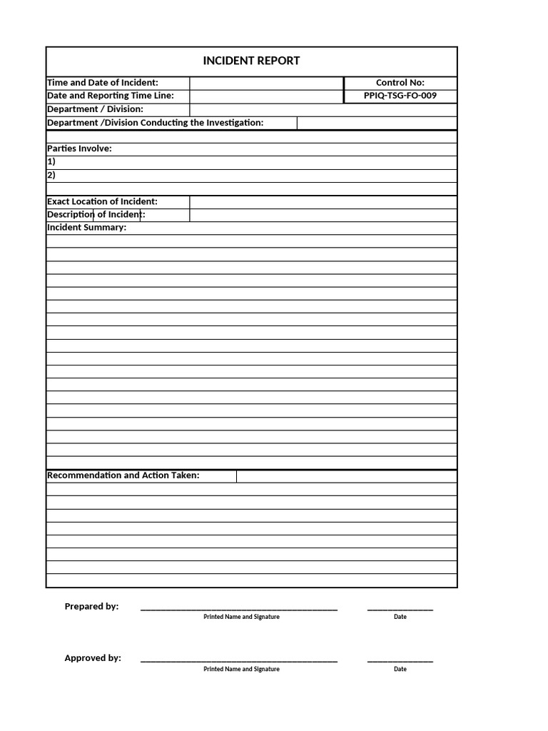 Workplace Incident Report | PDF