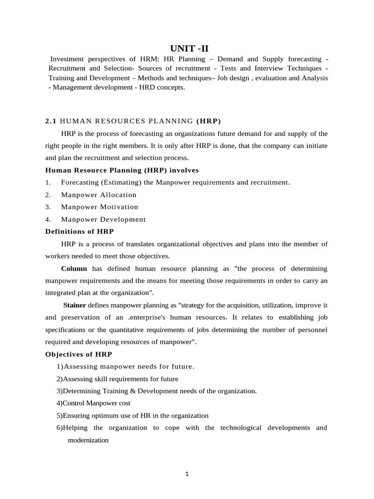 Understanding Human Resource Planning | PDF | Recruitment | Human ...