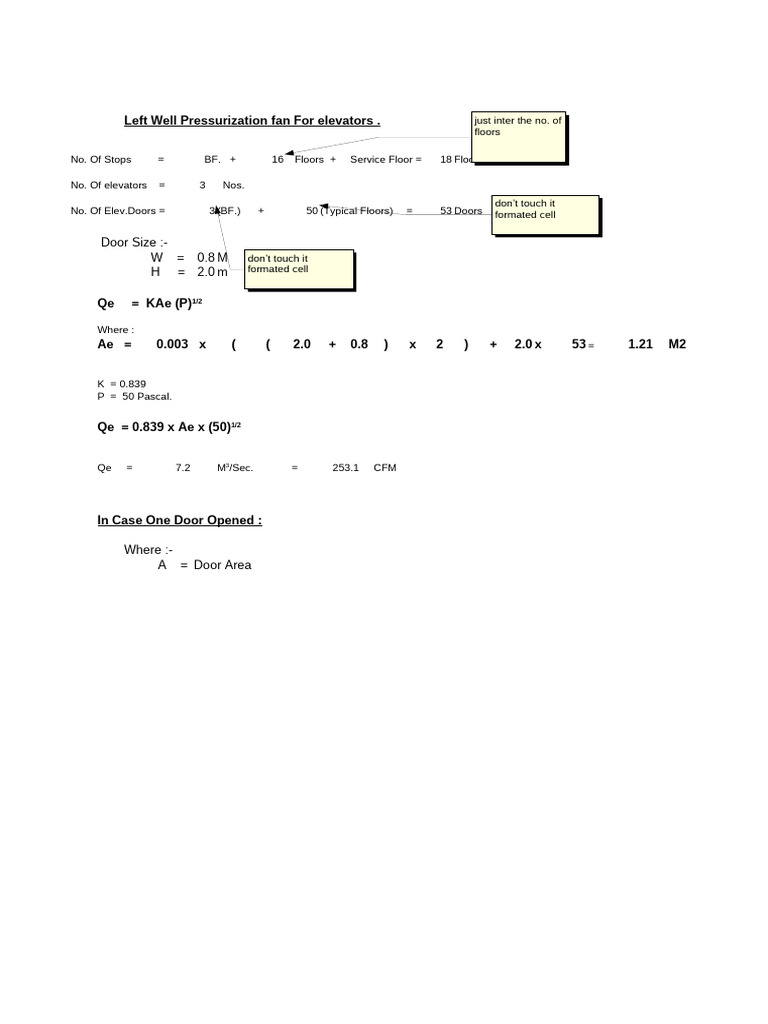 Elevator Pressurization Fan Specs | PDF