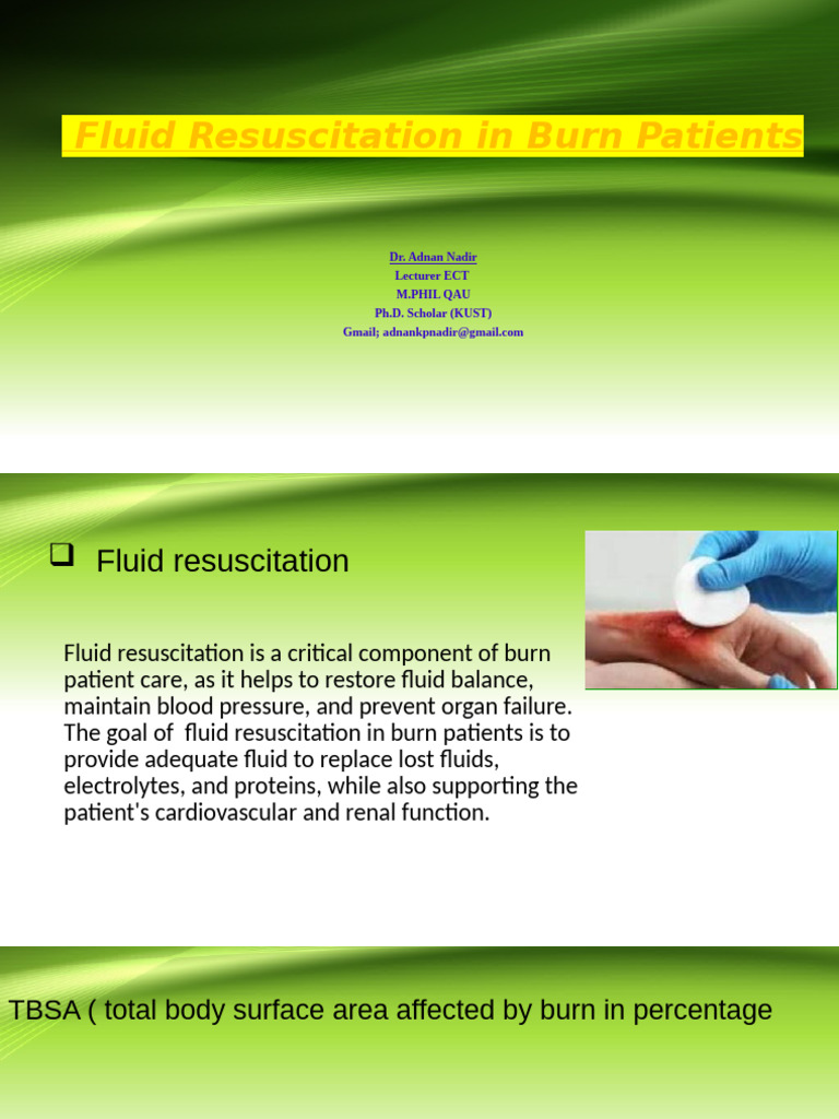 Fluid Resuscitation in Burn Paitent | PDF | Burn | Edema