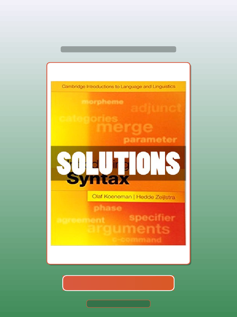 Solutions Introducing Syntax 1 Ed Koeneman | PDF | Information | Knowledge