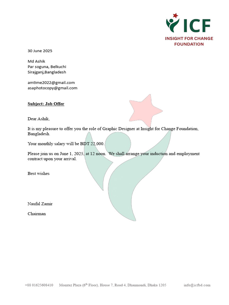 Job Offer for Graphic Designer Position | PDF