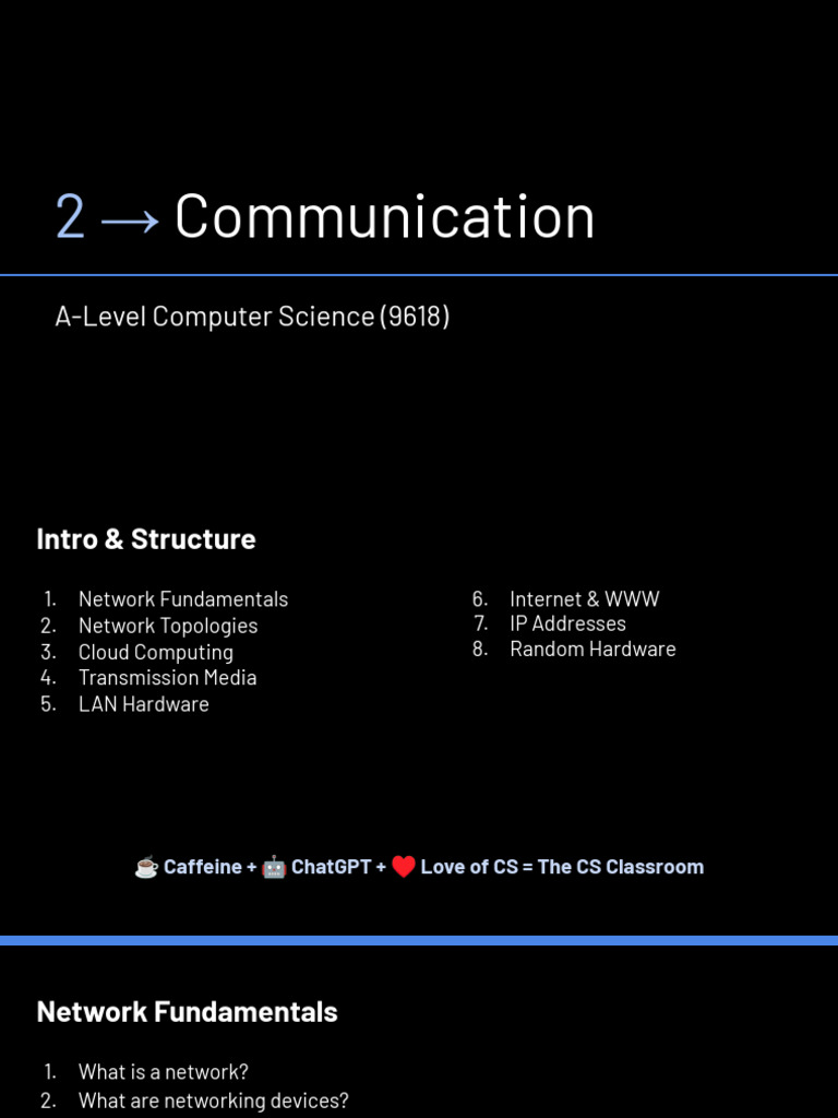 A-Level Computer Science: Networking Essentials | PDF | Computer ...