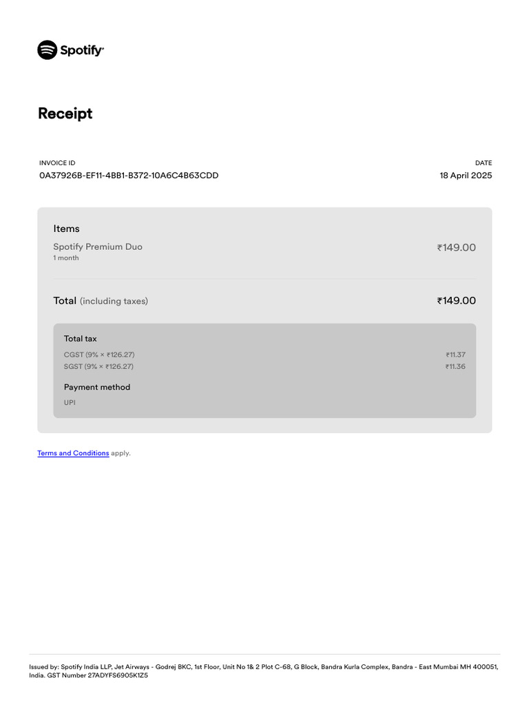 Receipt: Items | PDF