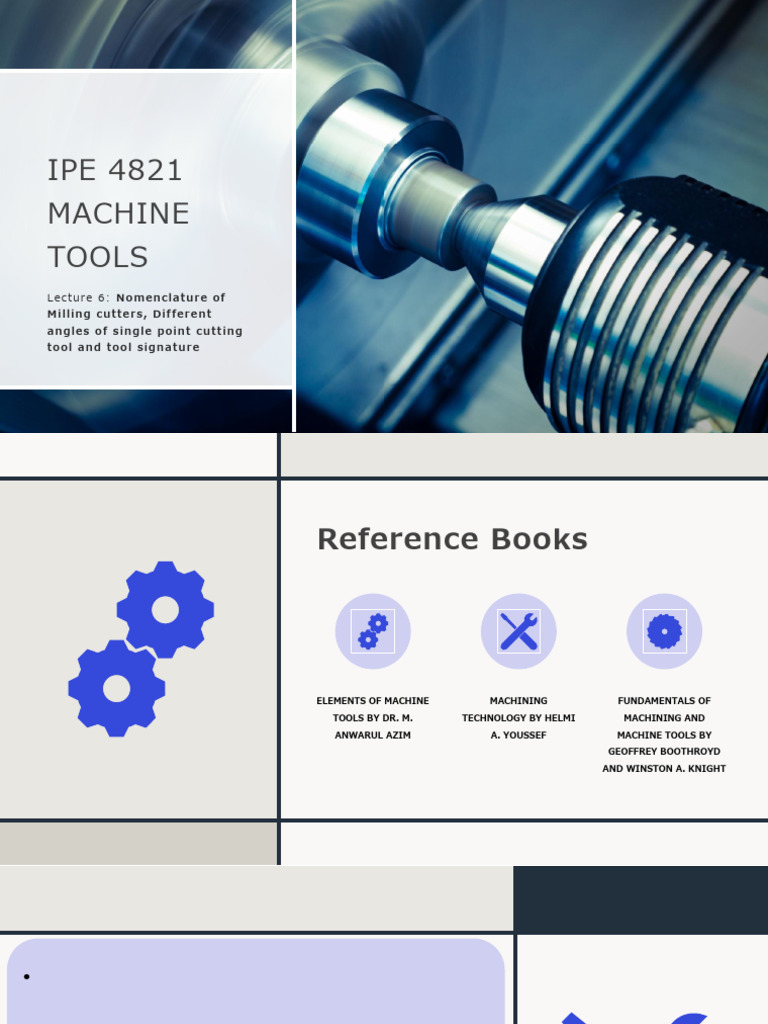 Lecture 06 - Nomenclature of Millling Cutters, Different Angles of ...