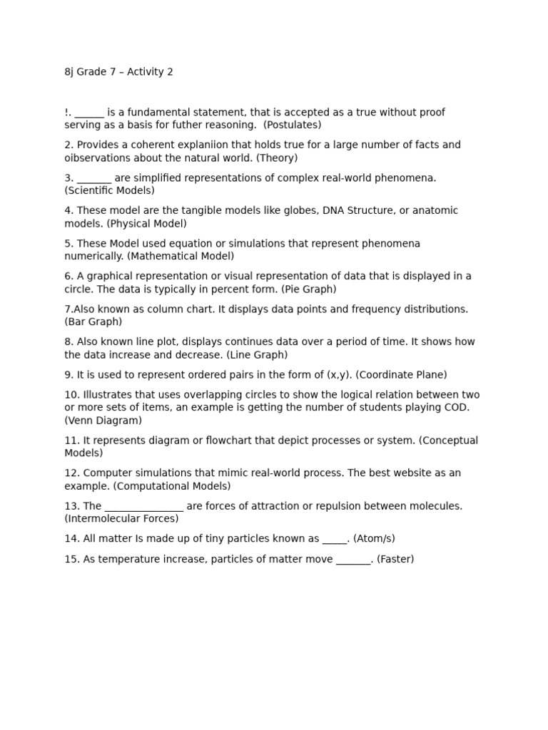 Grade 7 - Activity 1 | PDF