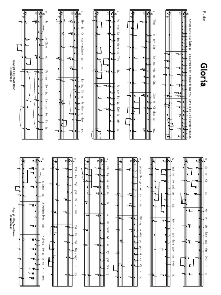 Gloria (VIII Ton Psalmowy) F-Dur | PDF