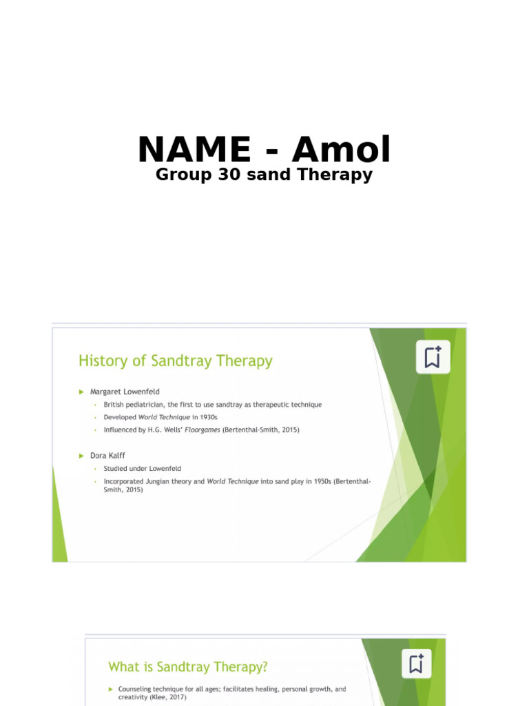 NAME - Amol: Group 30 Sand Therapy | PDF