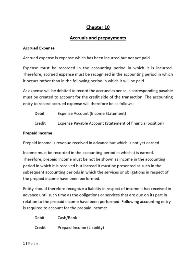 Chapter 10 - Accruals and Prepayments | PDF | Debits And Credits | Accrual