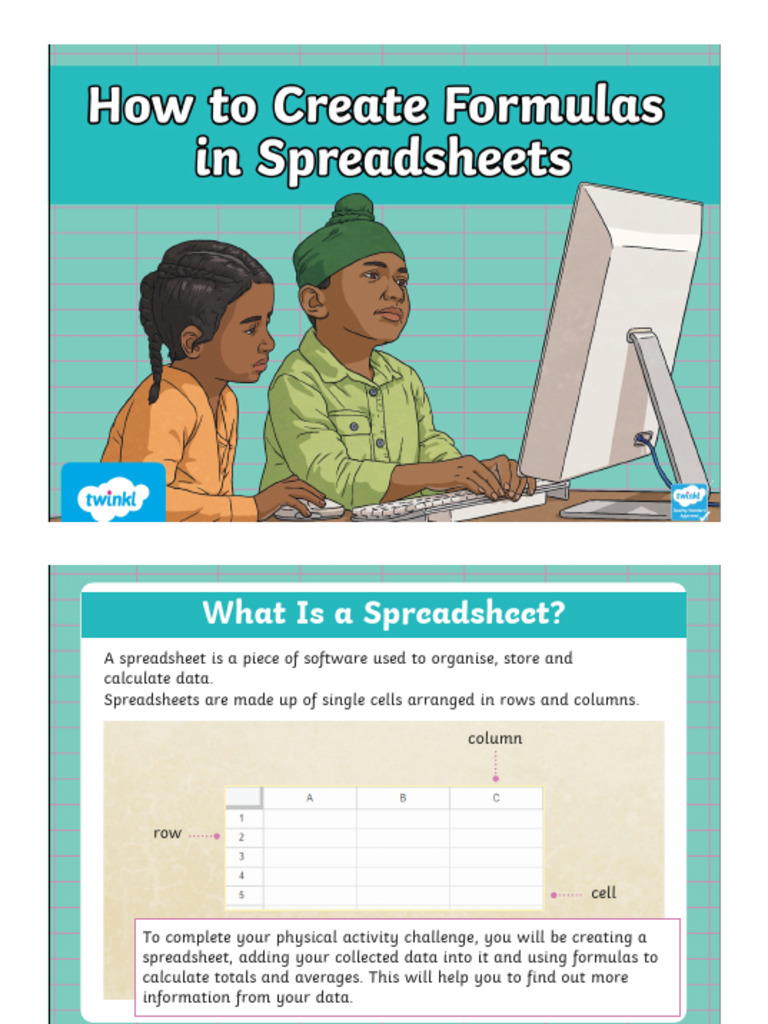 How To Create Formulas in Spreadsheets Presentation | PDF | Spreadsheet ...
