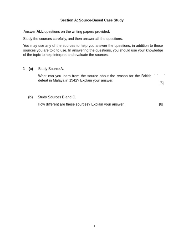 PHS 2022 End of Year Examination Secondary One G3 History Paper | PDF ...