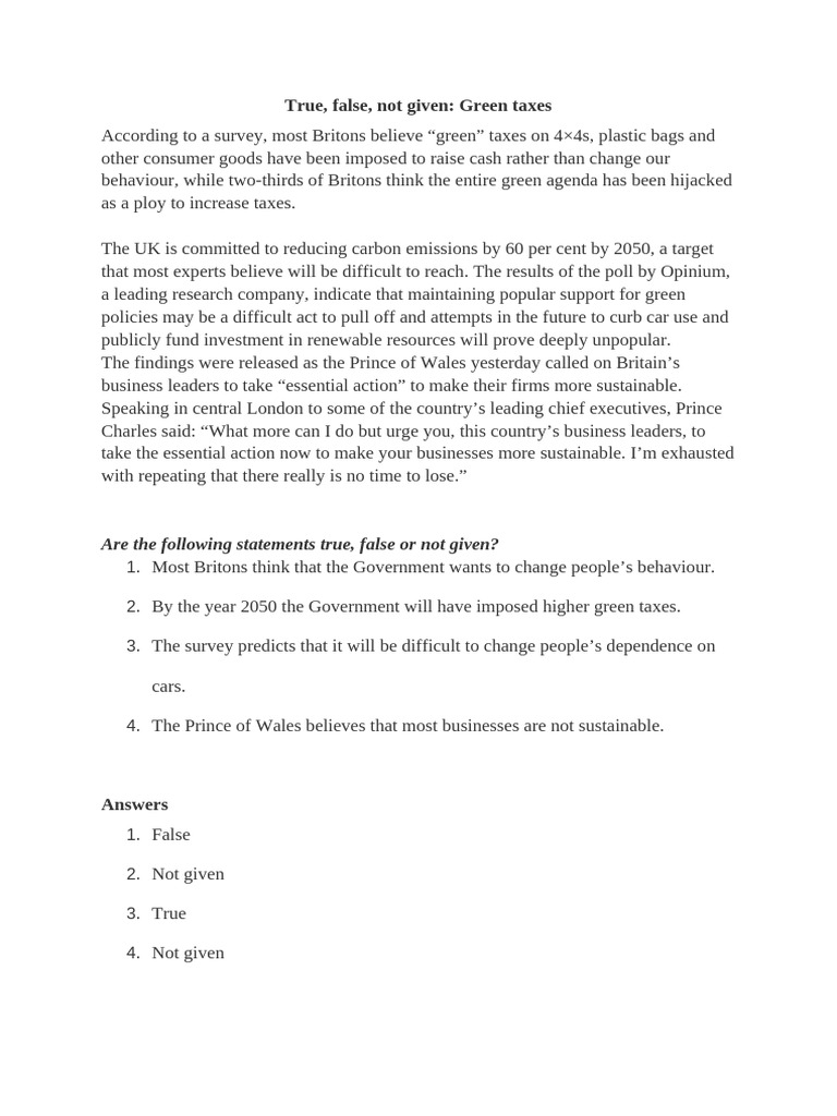 Green Taxes | PDF