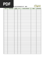 Cashier Handover Form Template | PDF