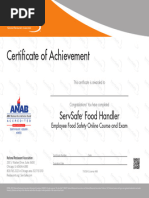 Servsafe Certificate | PDF | Social Institutions | Social Science