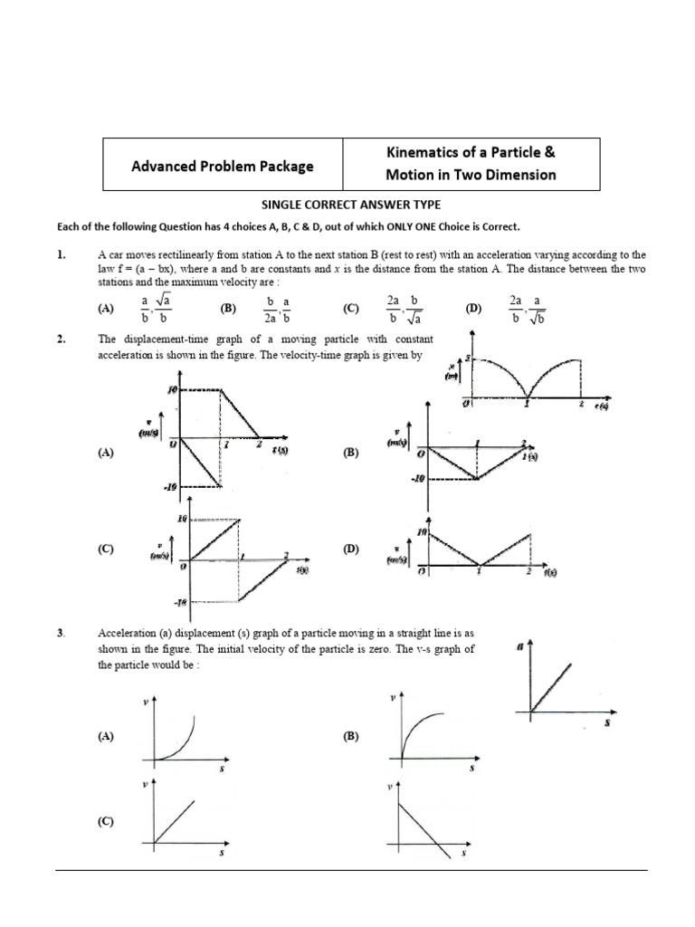Ls - 1 Kinematics (Motion in 1 & 2 Dimensions) | PDF | Acceleration ...