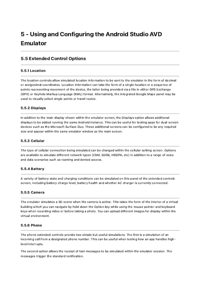 5 - Using and Configuring The Android Studio AVD Emulator | PDF | Booting | Android (Operating ...