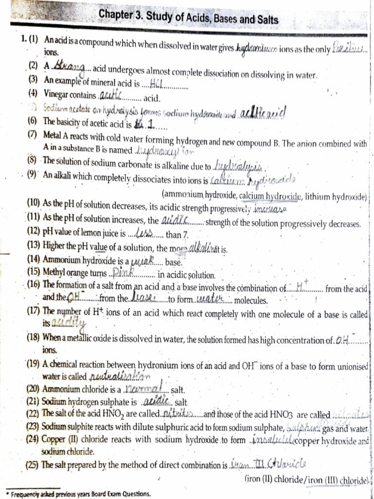 Acid, Bases and Salt | PDF