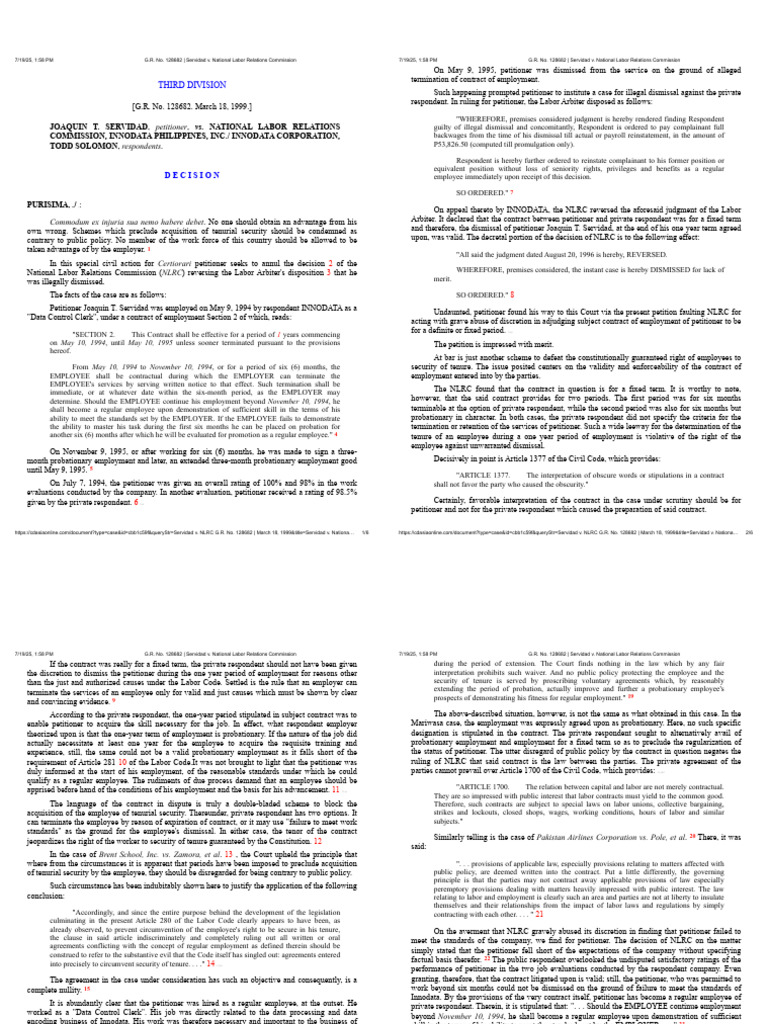Servidad v. National Labor Relations Commission | PDF | Employment ...