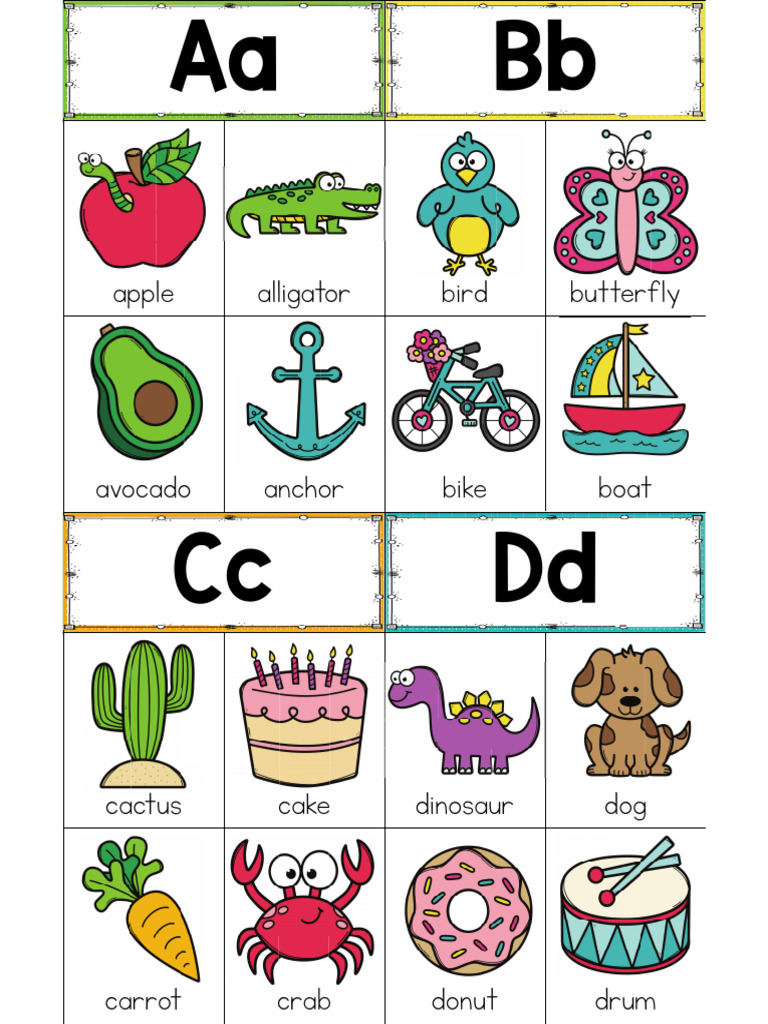 Alphabetical List of Animals and Foods | PDF