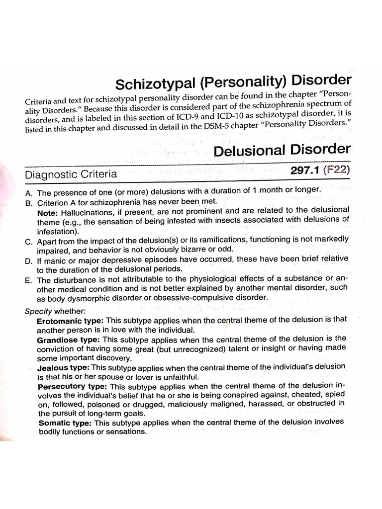Delusional Disorder | PDF