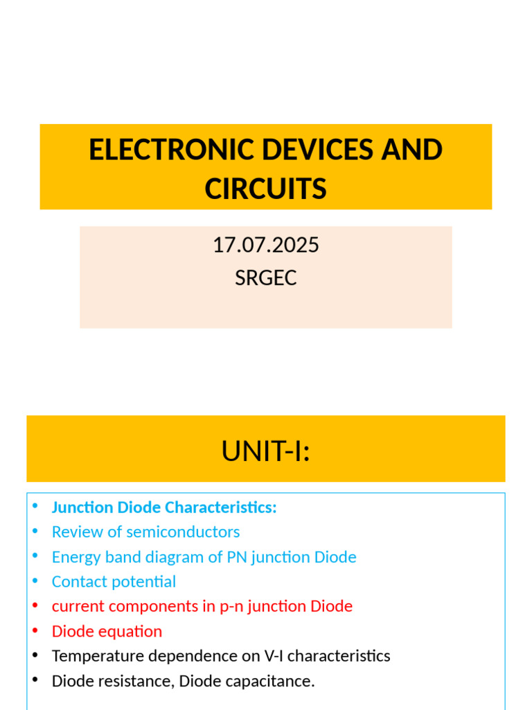 Lec 8 Diode Current Equation | PDF | P–N Junction | Electric Current