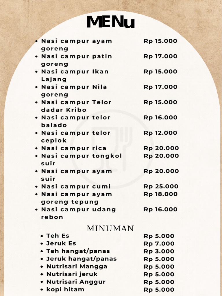 Krem Dan Putih Modern Menu Restoran - 20250717 - 163341 - 0000 | PDF