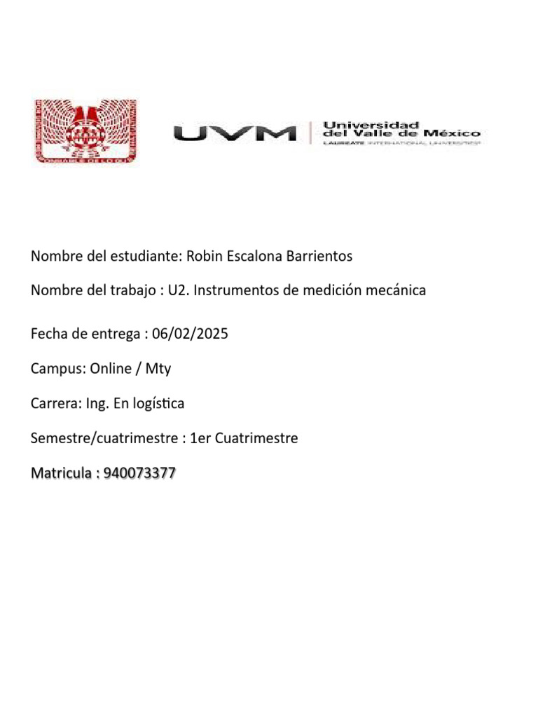 U3 Ejercicios Herramientas Medicion | PDF