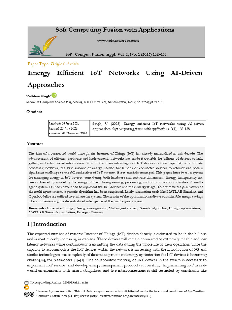 Energy-Efficient IoT Networks Using AI Driven Approaches | PDF ...