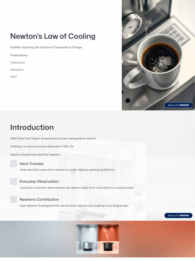 Newton's Law of Cooling Explained | PDF | Heat Transfer | Temperature