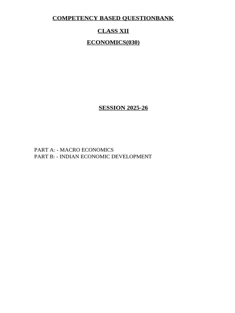 Graded Economics Worksheets Class XII | PDF | Money | Fiscal Multiplier