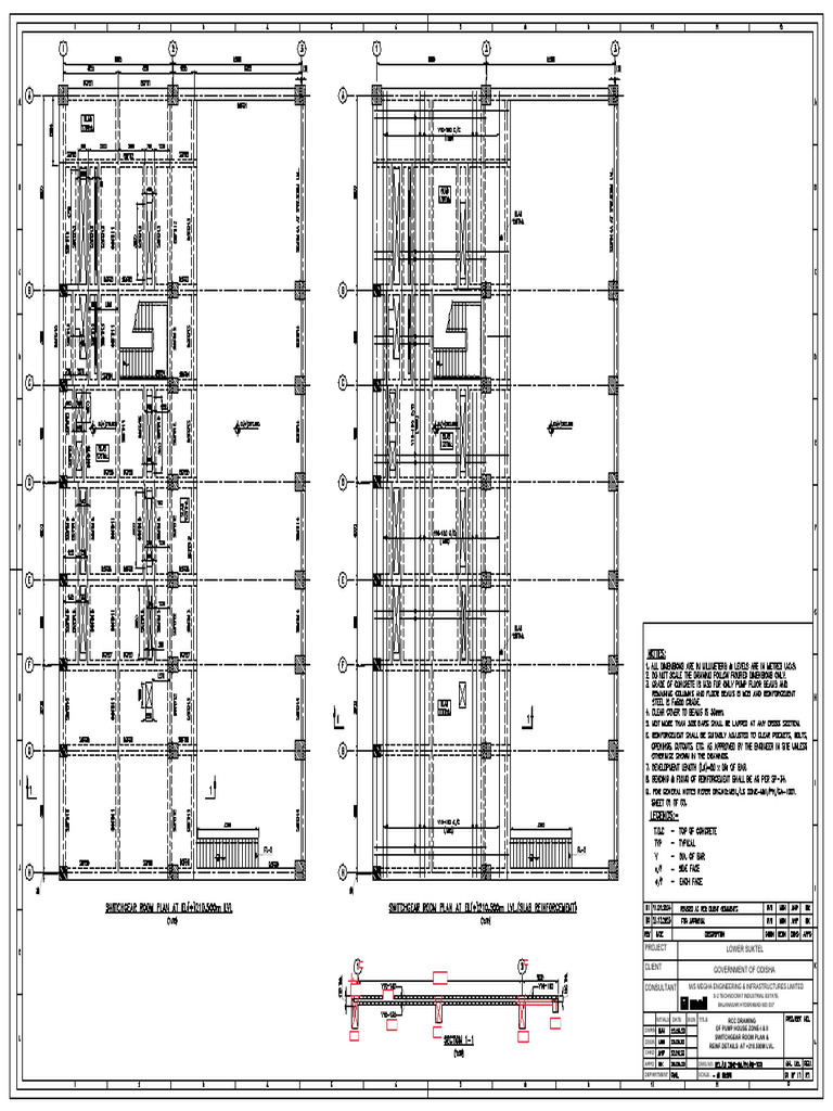 RCC Drawing For Pump House Super Structure 1 1 | PDF