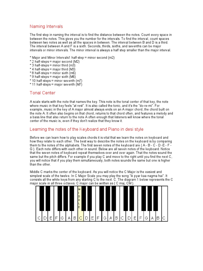 Naming Intervals | PDF | Scale (Music) | Interval (Music)
