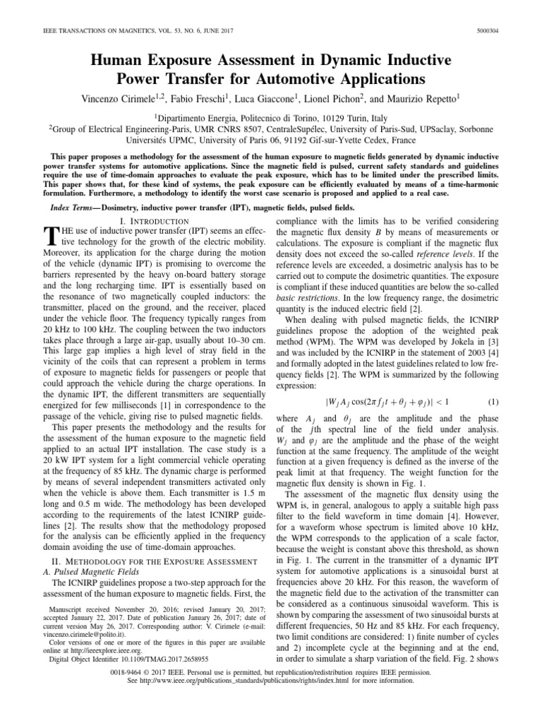 Human Exposure Assessment in Dynamic Inductive Power Transfer For ...