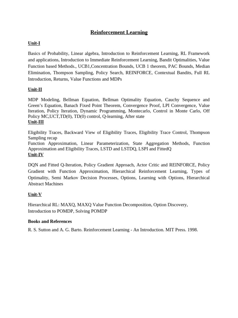 Reinforcement Learning | PDF