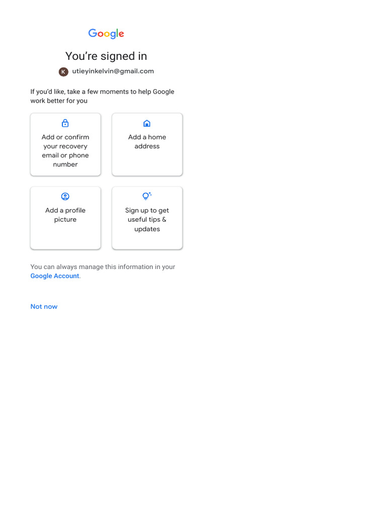 Manage Your Google Account Settings | PDF