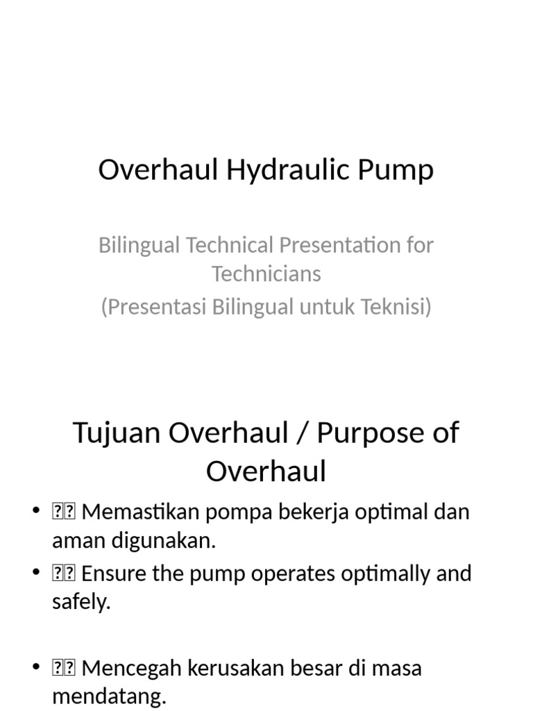 Hydraulic Pump Overhaul Guide | PDF