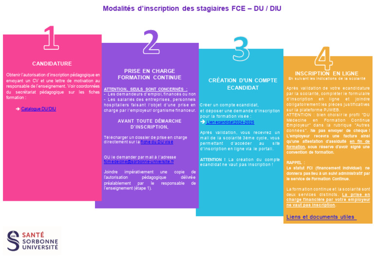 Inscription Formation Continue DU/DIU | PDF
