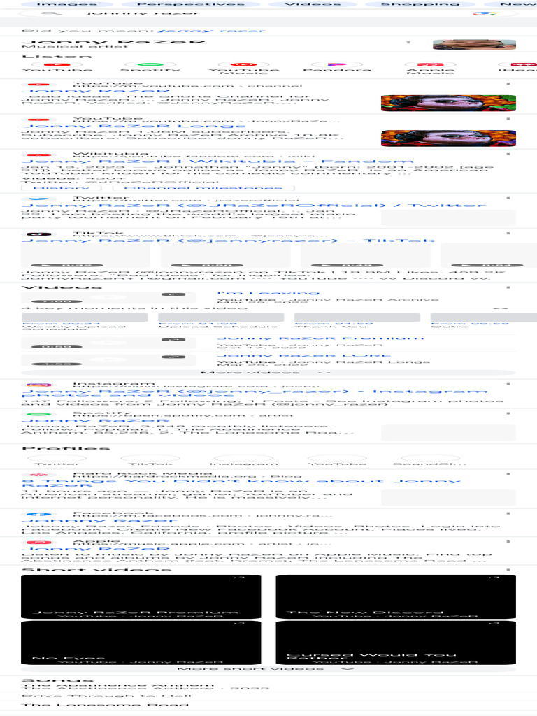 Johnny Razer - Google Search | PDF | Web 2.0 | Media Sharing