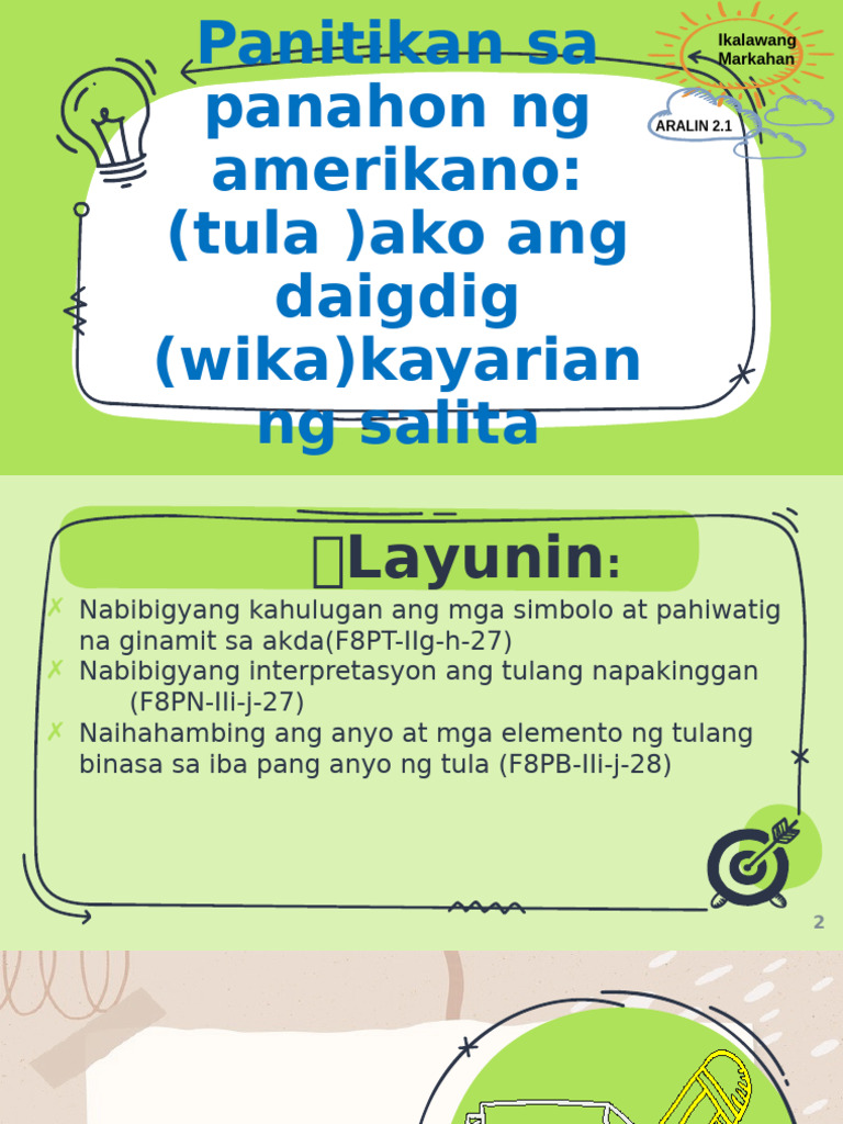 Modyul 2.1 TULA ELEMENTO KAYARIAN NG SALITA | PDF