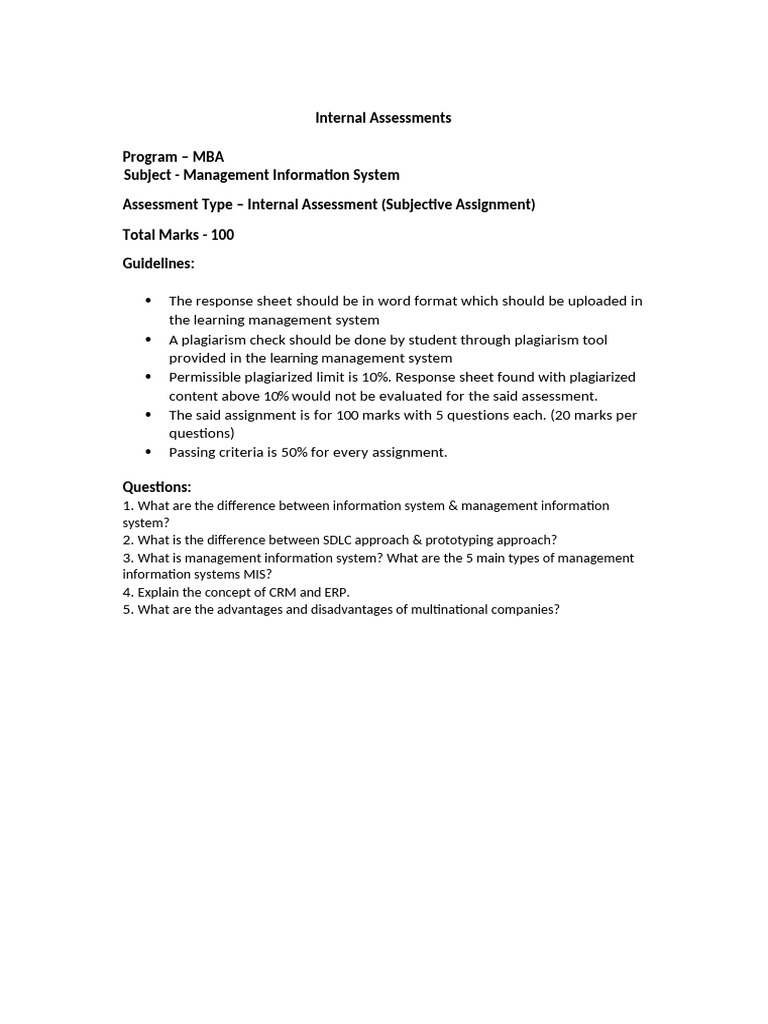 Management Information Systems-Assignment 2 | PDF