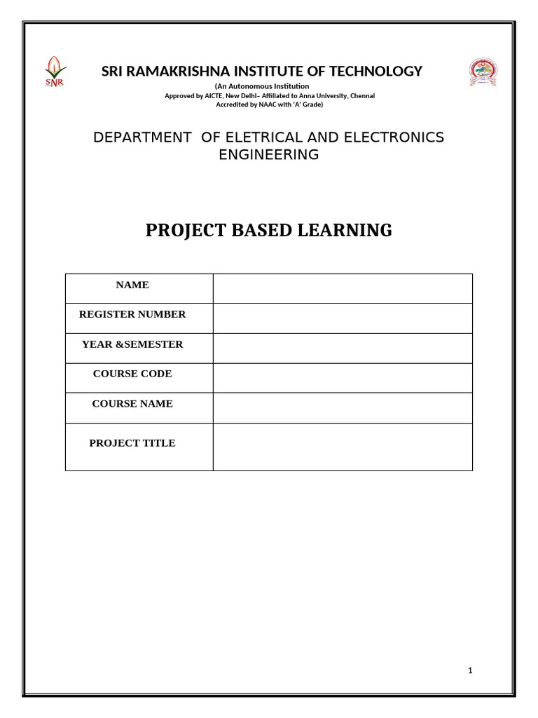 PBL Report Format | PDF